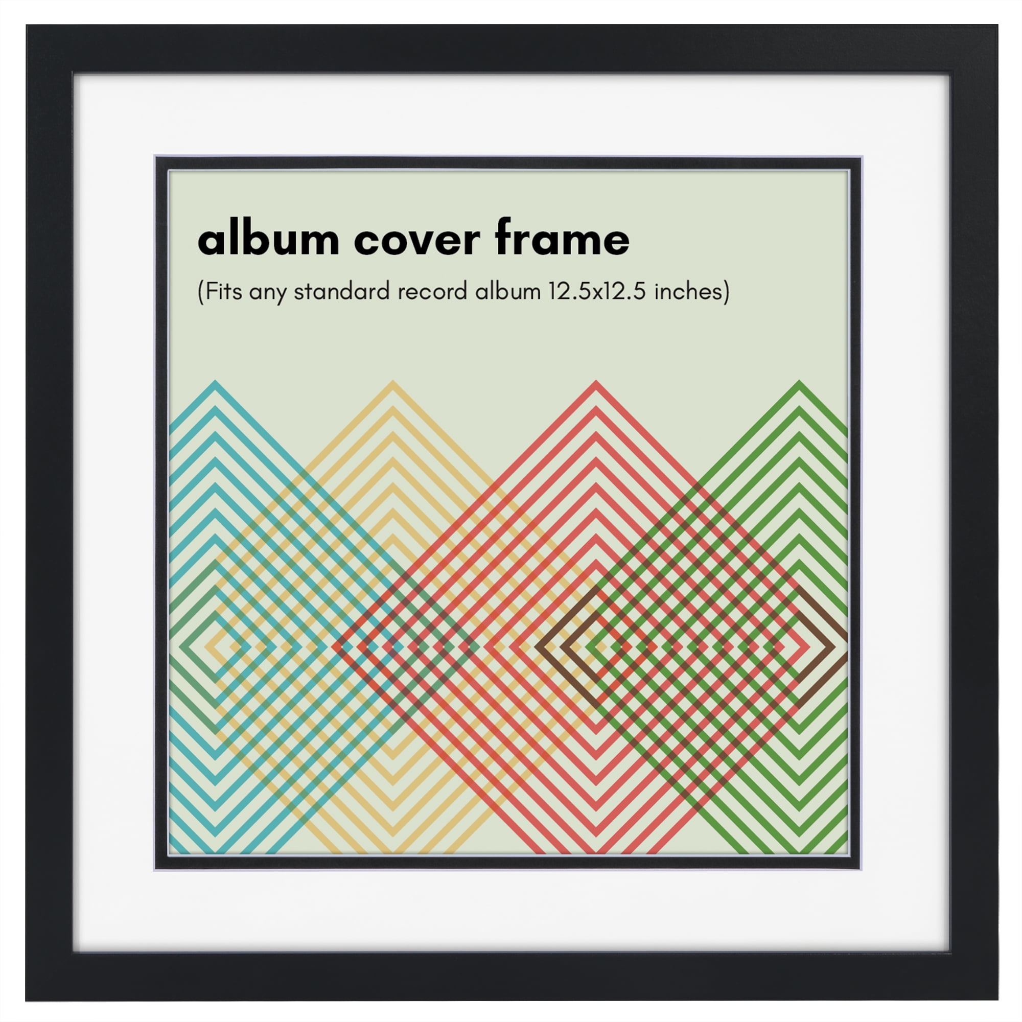 Americanflat Square Record Vinyl Art Cover Frame - 15x15 - Black ...