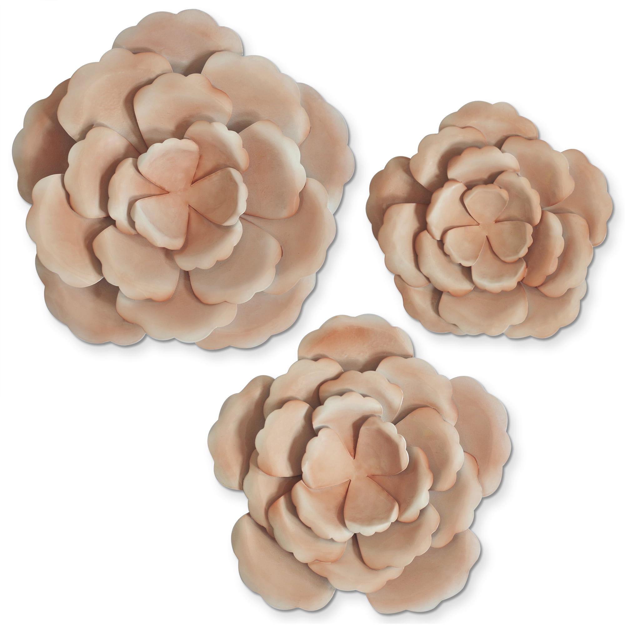 Americanflat Metal Flower Wall Decor Set - Modern Iron Sculptures for ...