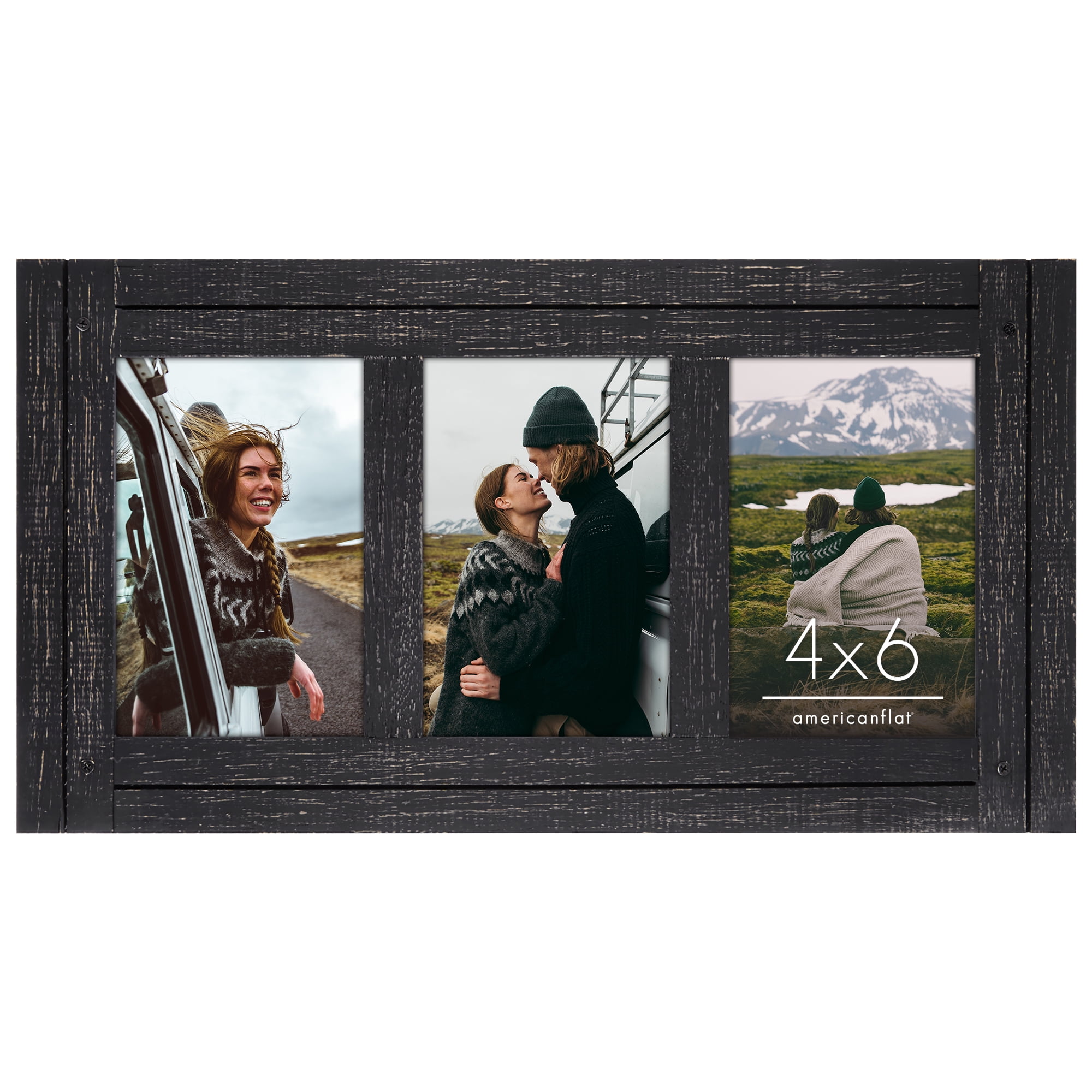Americanflat 4x6 Hinge Frame Hinged Triple Photo Openings Polished ...