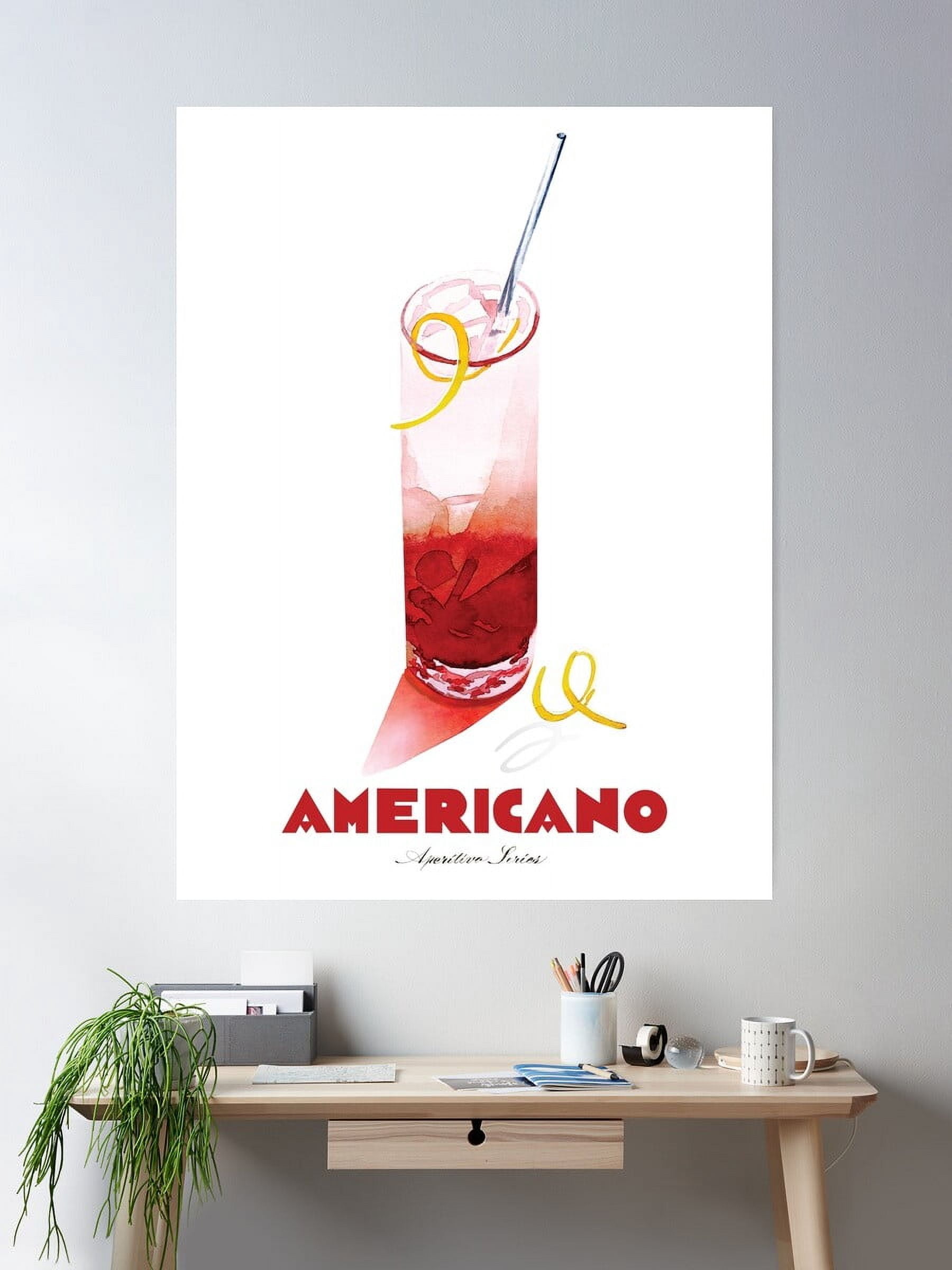Americano Cocktail Poster Wall Art Modern Wall Decor For Living Room ...