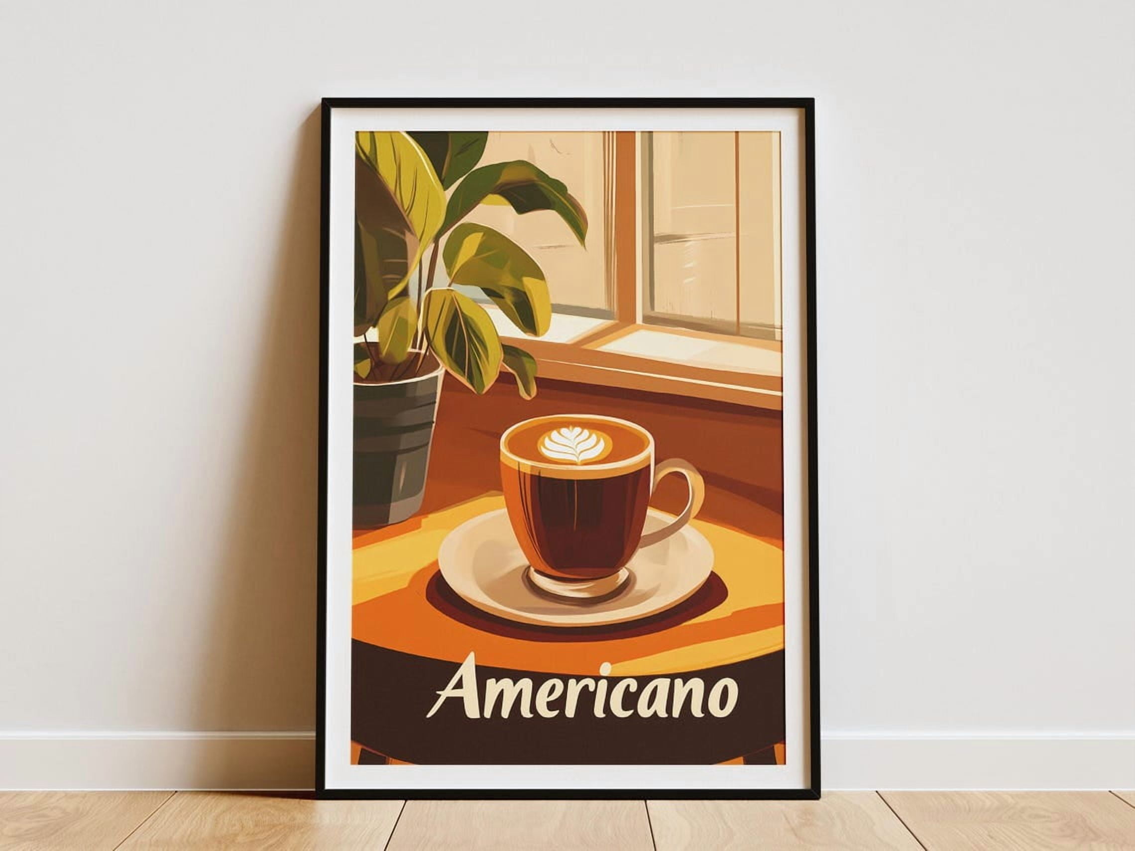 Americano Coffee Latte Art Coffee Shop Wall Art Cafe Decor Lover ...