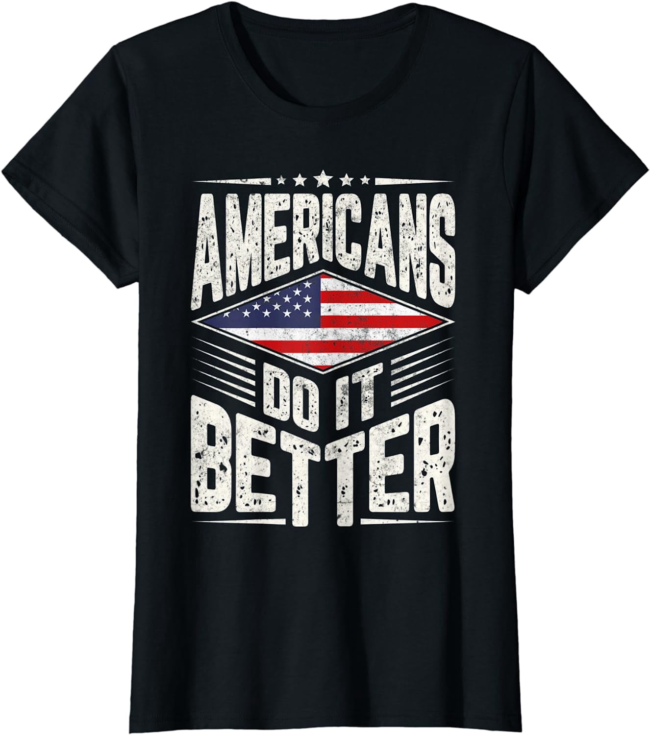Americans Do It Better Vintage American Flag T-Shirt Women - Walmart.com