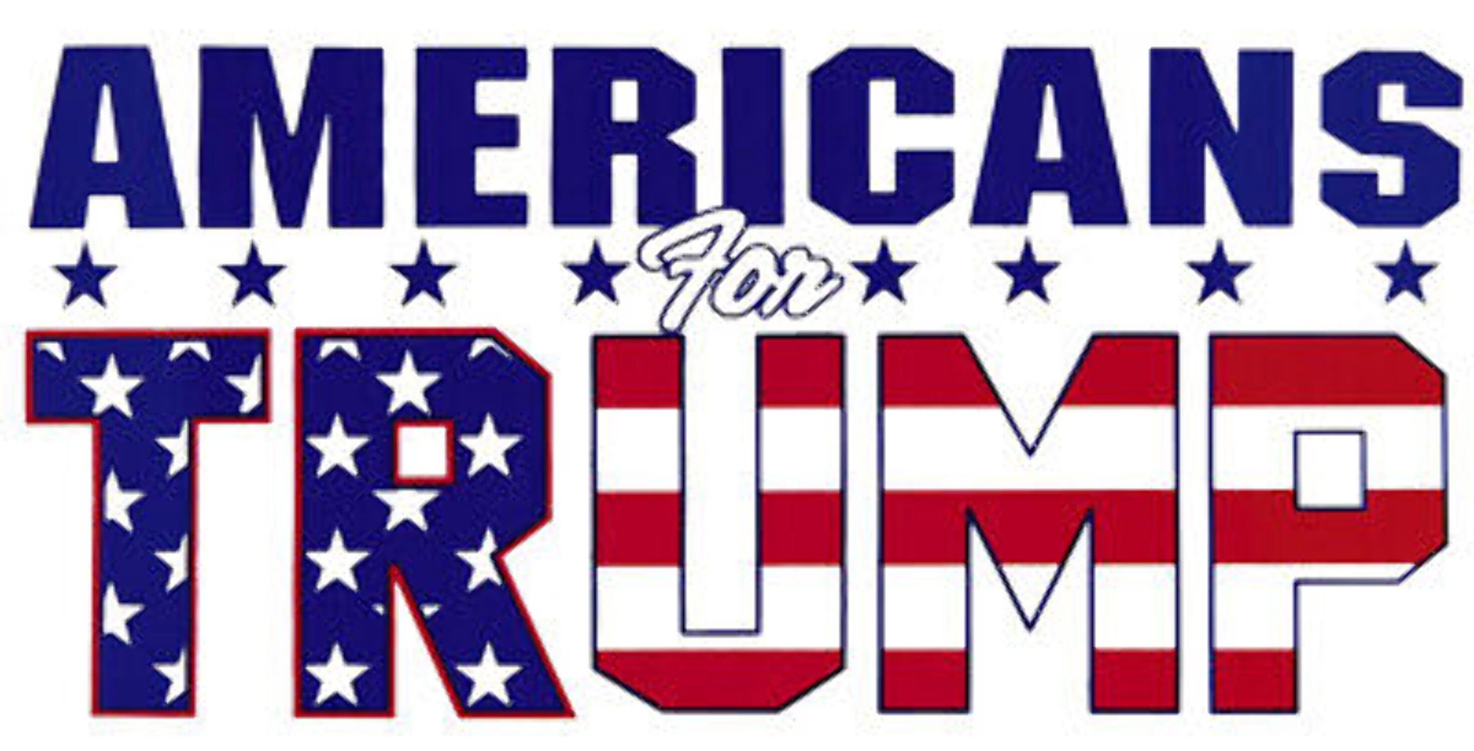 Americans For Trump White USA Overlay Vinyl Decal Bumper Sticker ...