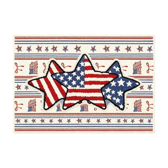 Americans Independence Day Decorative Carpet And Flag Faux Plushes ...