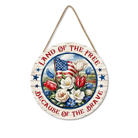 Americans Independence Day Door Hanging Holiday Wall Hanging Wooden ...