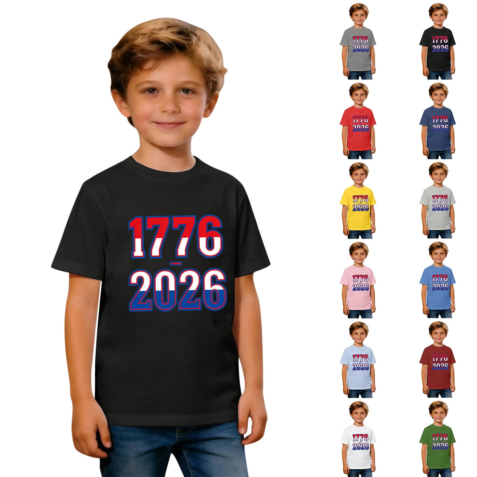 Americas 250Th Birthday Shirt Boys Summer Graphic T Shirt Cartoon Print ...