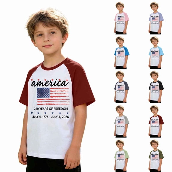 Americas 250Th Birthday Shirt Kids Lightweight Short Sleeve Everyday ...