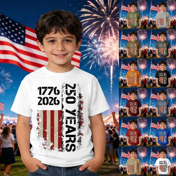 Americas 250Th Boys Patriotic Independence Day Kids Graphic Star Short ...