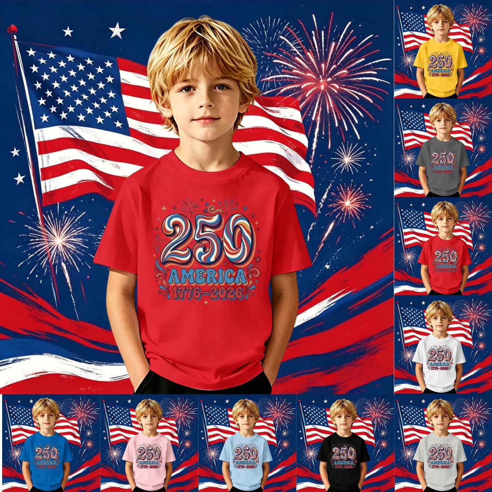 Americas 250Th Kids Independence Day Graphic Themed Patriotic Holiday ...