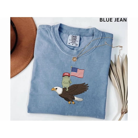 Americas 250th Birthday Funny Frog Shirt, Flying Eagle USA Tee, Animal ...