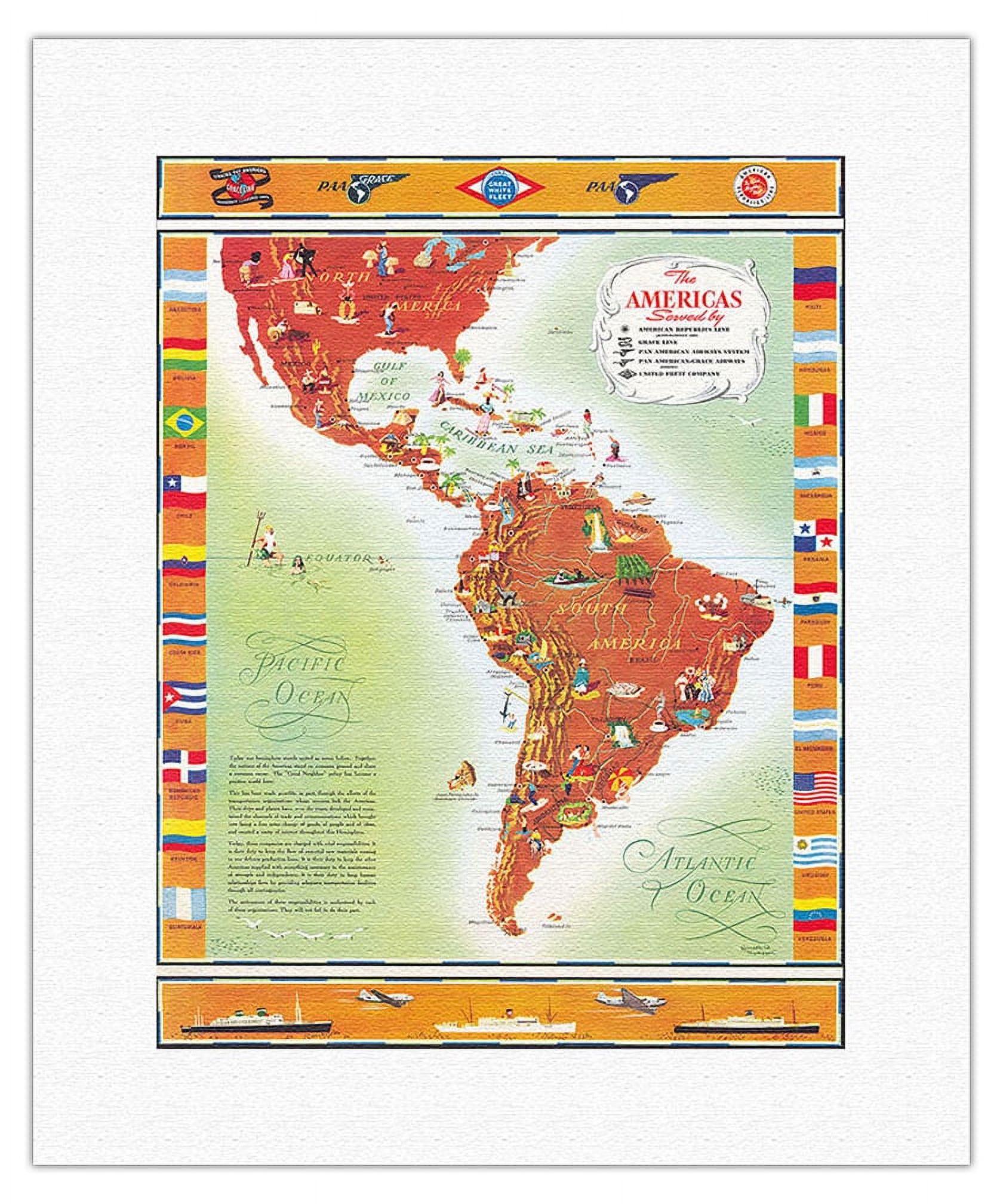 The Americas United Fruit Company - Vintage Airline Travel Poster by ...