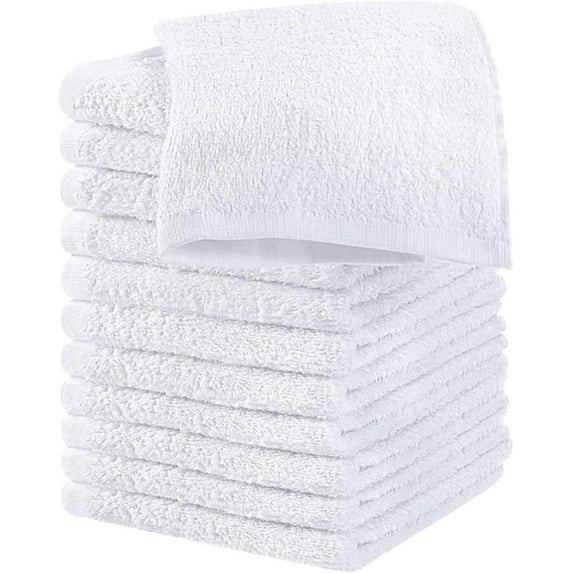 Pack of 40 Americlassic Bar Mop Towels 14x17 White Cotton Blend Terry ...