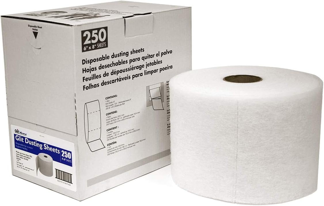 Americo Trapeze Disposable Dusting Sheets, 8" x 6", 125 Ft, White, 250 ...