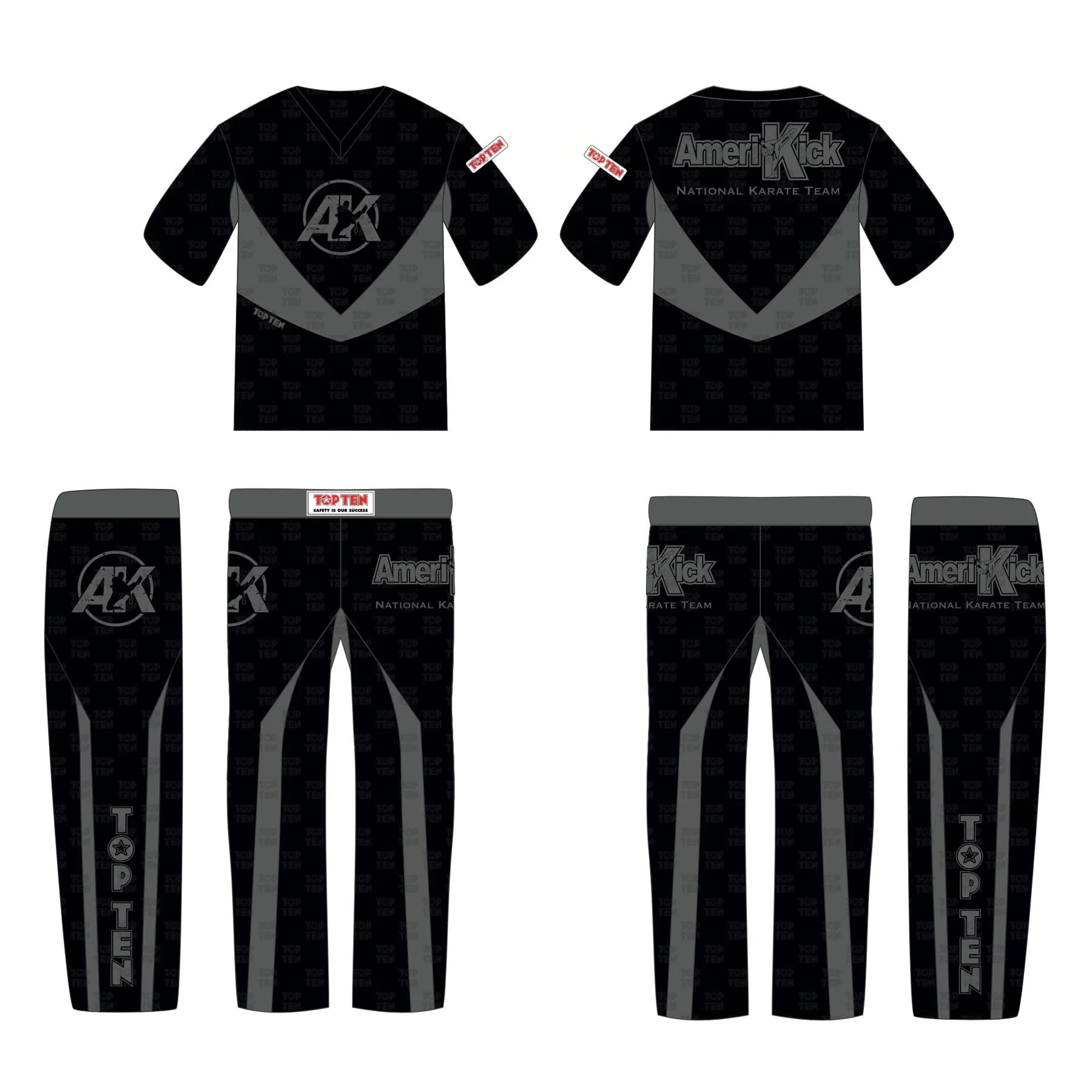 Amerikick Top Ten Uniform model 2021 black-grey, 1616-AME - Walmart.com