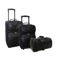 Amerileather Lightweight Leather 2-Piece Suitcase Set with Front ...