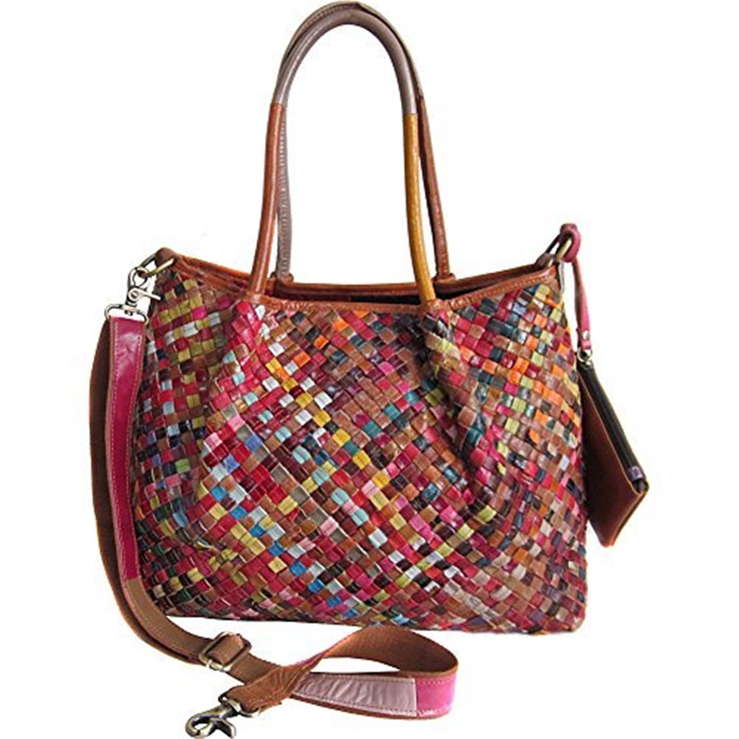Amerileather Linwood Leather Tote Bag, Handbag with Pockets, Detachable ...