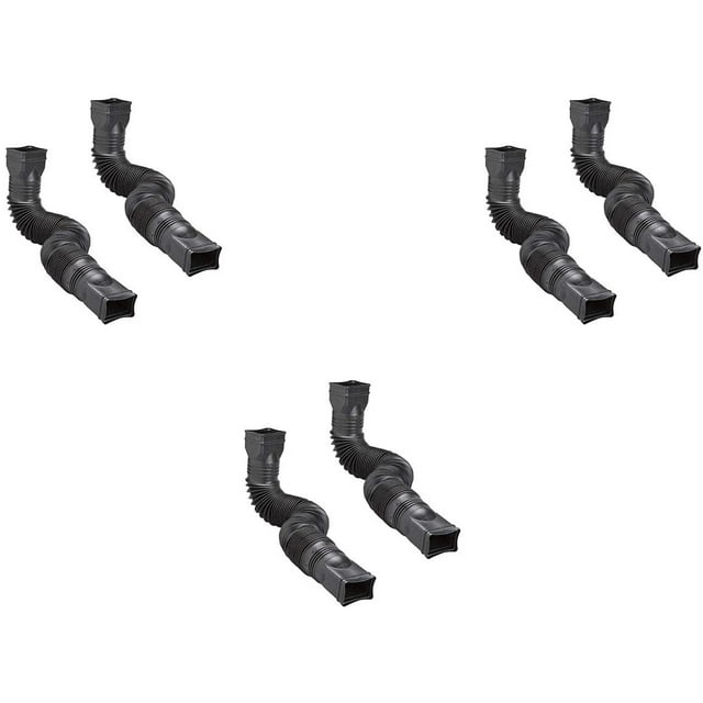 Amerimax 2-Pack Black Flexible Downspout Extension Gutter Connector ...