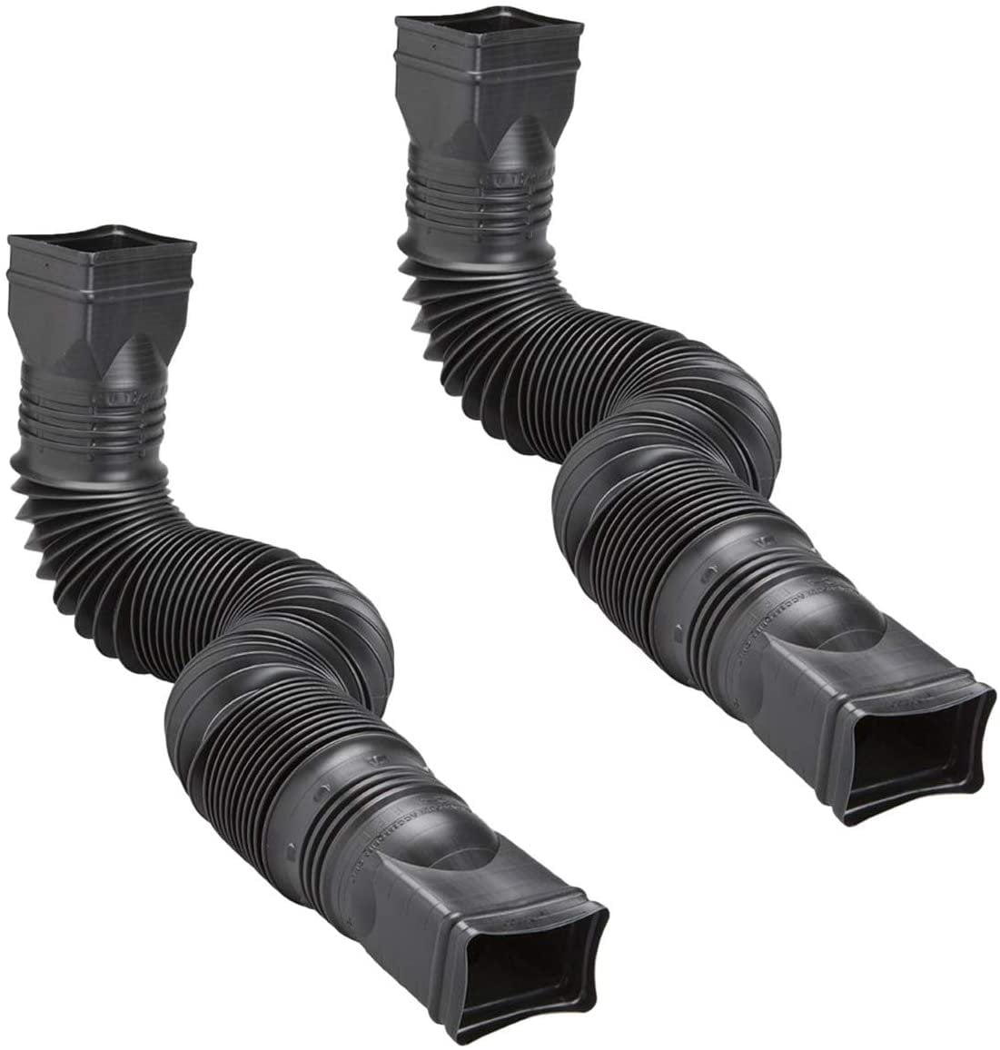 Amerimax 2-Pack Black Flexible Downspout Extension Gutter Connector ...