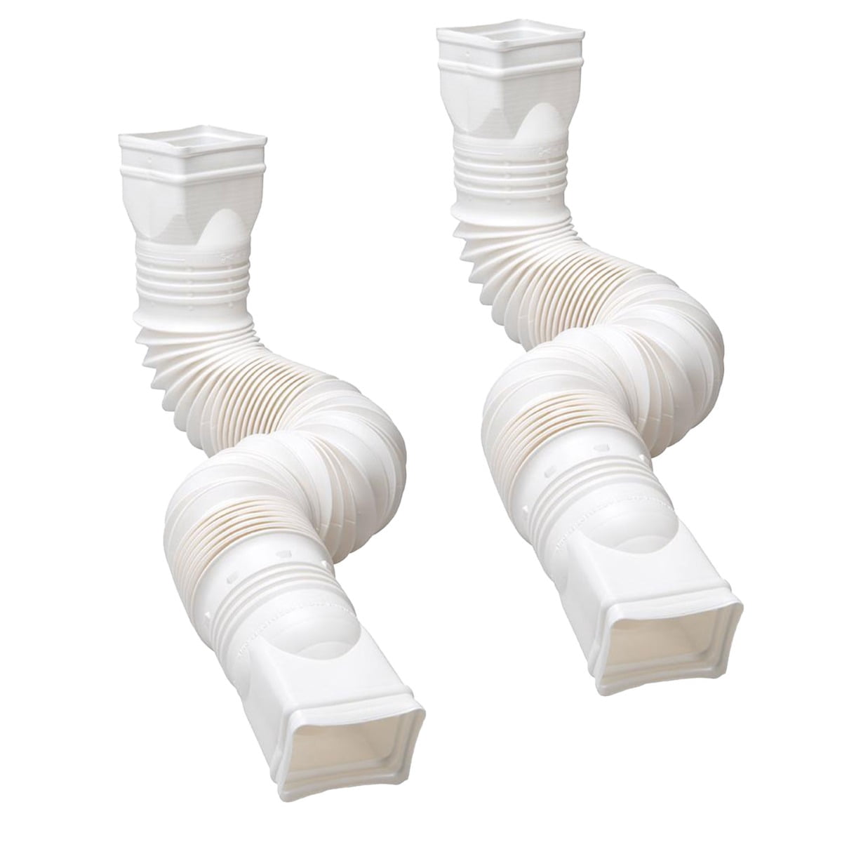 2-Pack, Adjustable White Downspout Extension - Gutter Connector ...