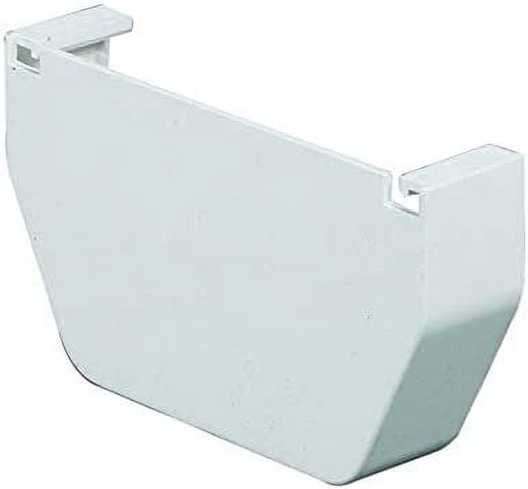 Amerimax 5.8 in. H x 4.5 in. W x 5 in. L White Vinyl Gutter End Cap ...