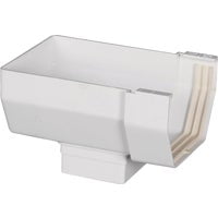 Amerimax 5 In. Contemporary Vinyl White Gutter End with Drop Outlet ...