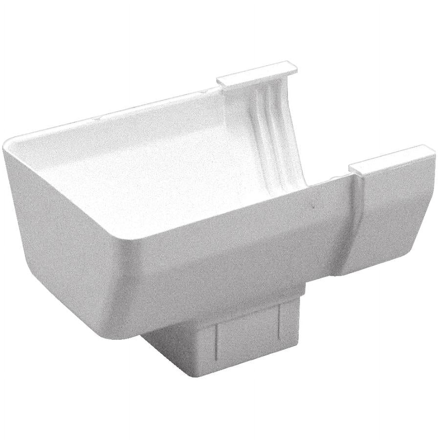 Amerimax Contemporary 4-in x 5.875-in Half Round Gutter End with Drop ...