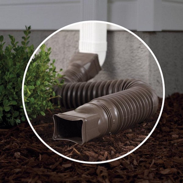 Amerimax Flex-A-Spout Brown Vinyl Downspout Extension 55 L x 4.5 H x 4. ...