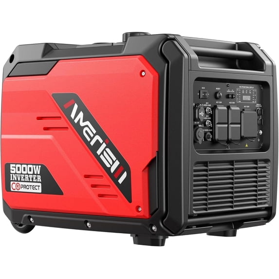 Amerisun 5000W Super Quiet Portable Inverter Generator Gas Powered with ...