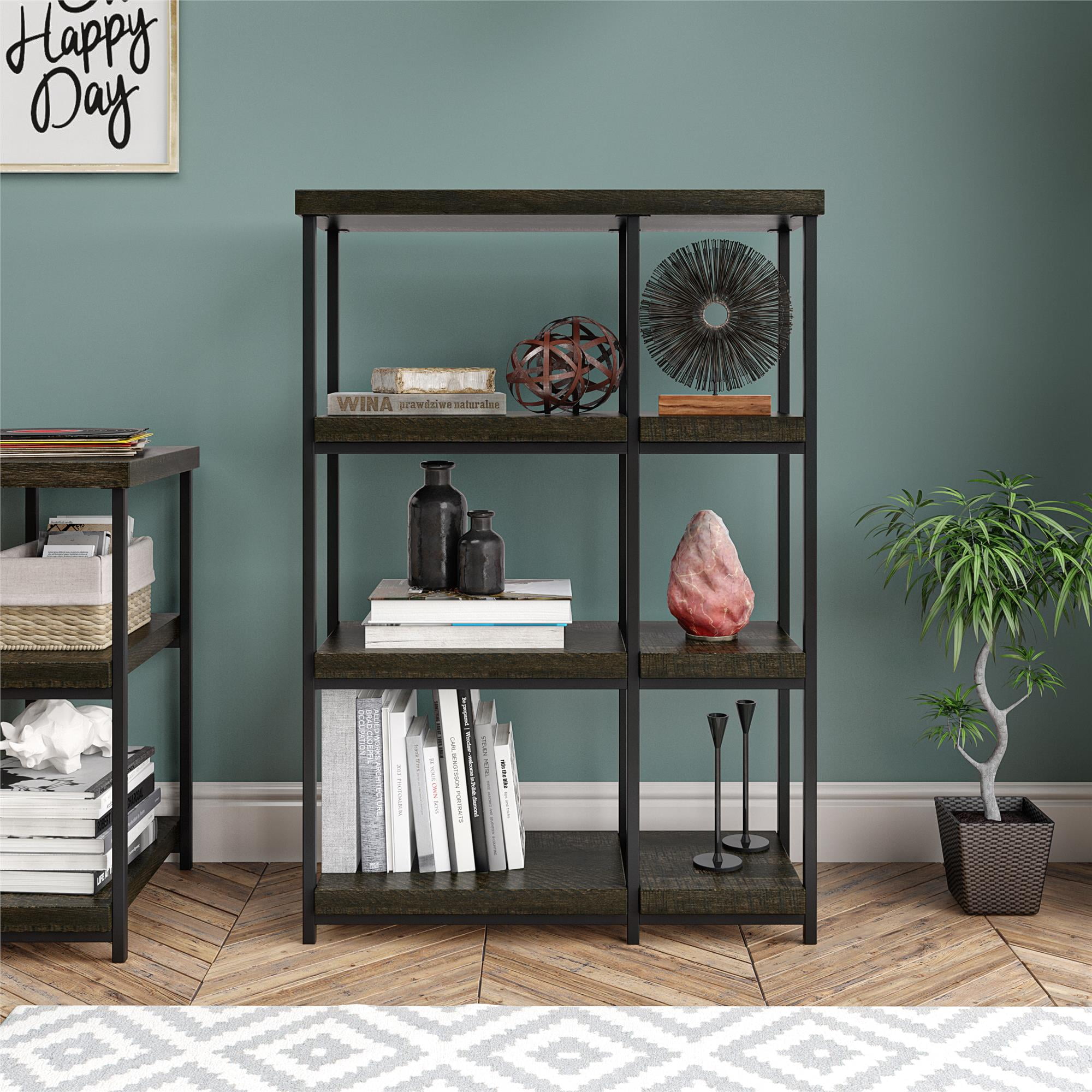 Ameriwood Home Alsberry Bookcase, Brown Oak - Walmart.com