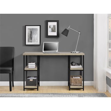 Ameriwood Home Tamarack Retro Computer Desk, White/Gold Legs - Walmart.com