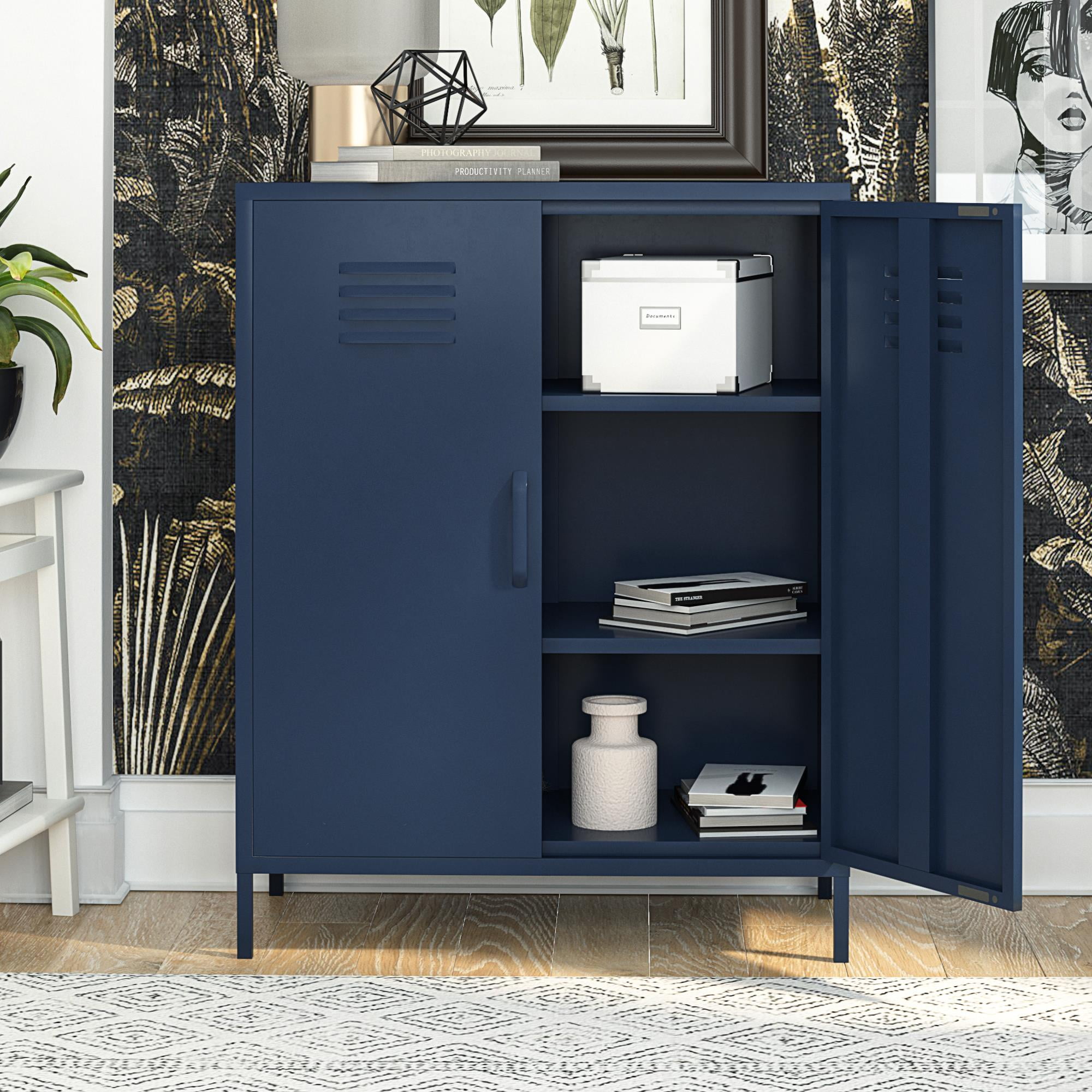 Ameriwood Home Bentley 2-Door Metal Locker Cabinet, Navy - Walmart.com