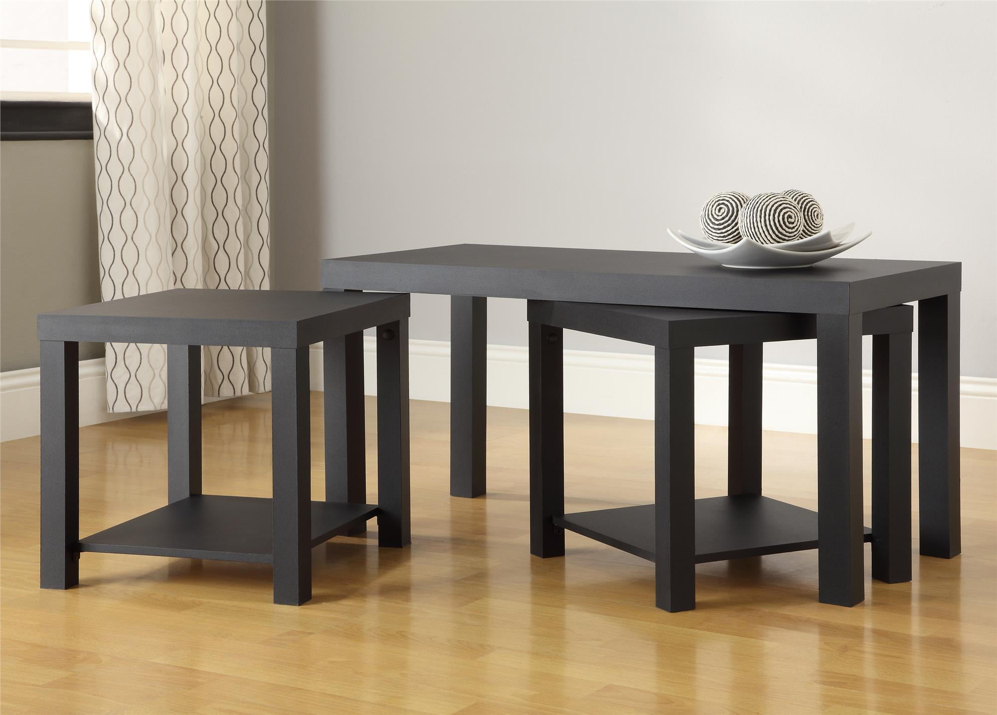 Ameriwood Home Coffee Table and End Table 3-pc. Set, 5082096, 18 X 35 X 16, Black - Walmart.com