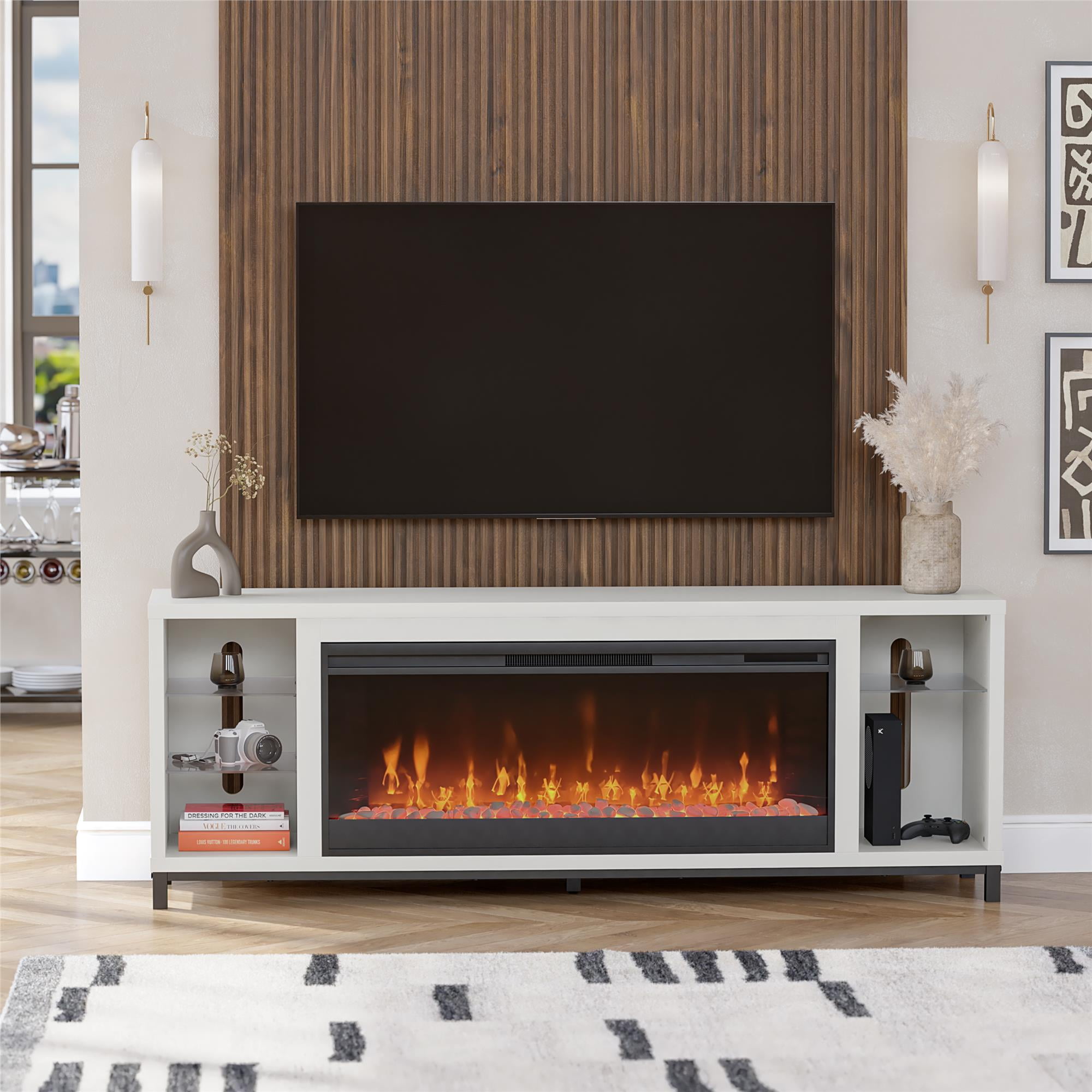 Ameriwood Home Fendall Electric Fireplace Media Console - Walmart.com