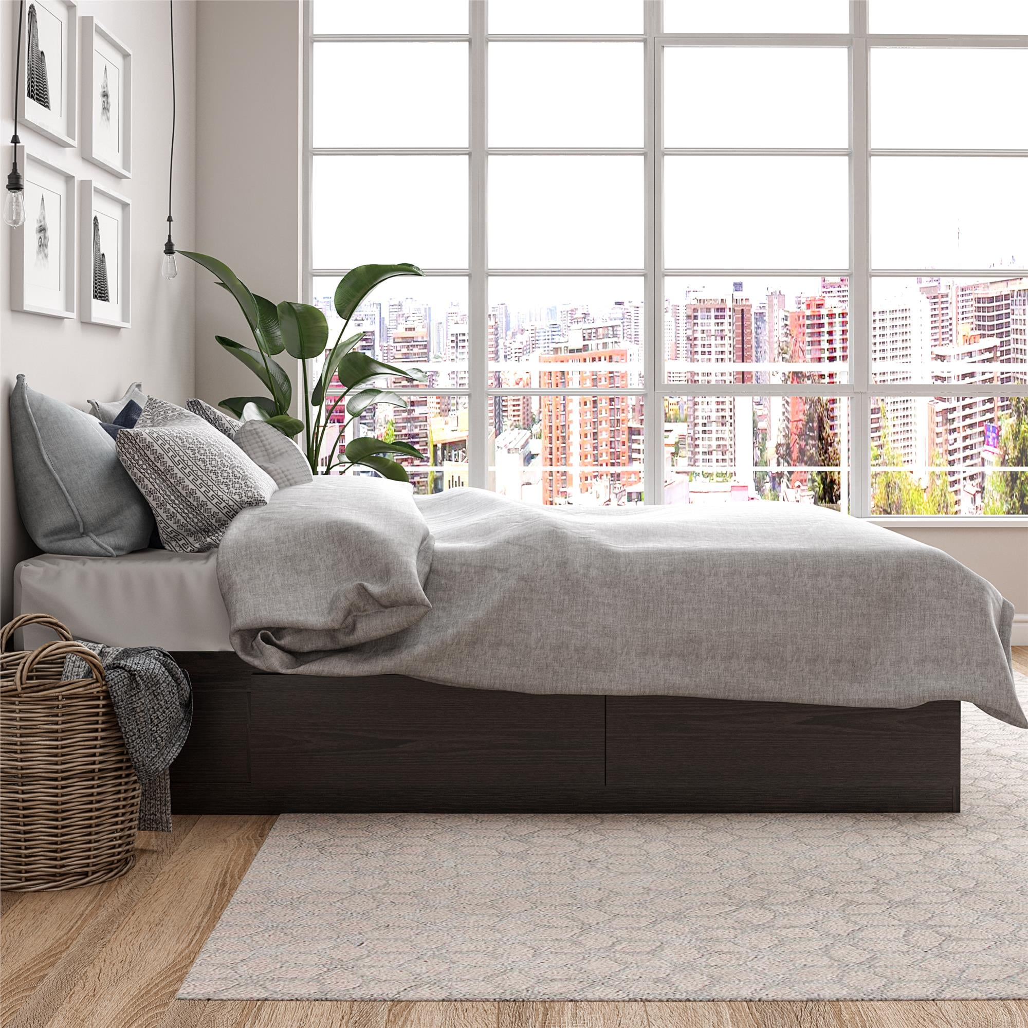 Ameriwood Home Full Platform Bed with Drawers, Espresso - Walmart.com