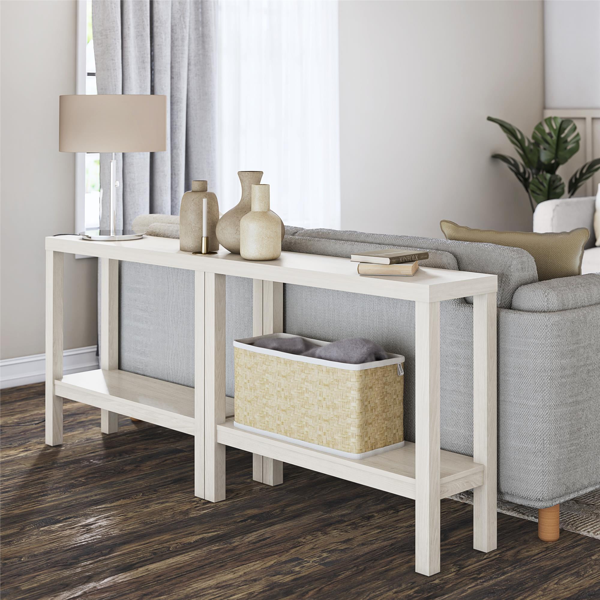 Ameriwood Glyndon Wrap-Around Sofa Accent Tables, White Oak - Walmart.com