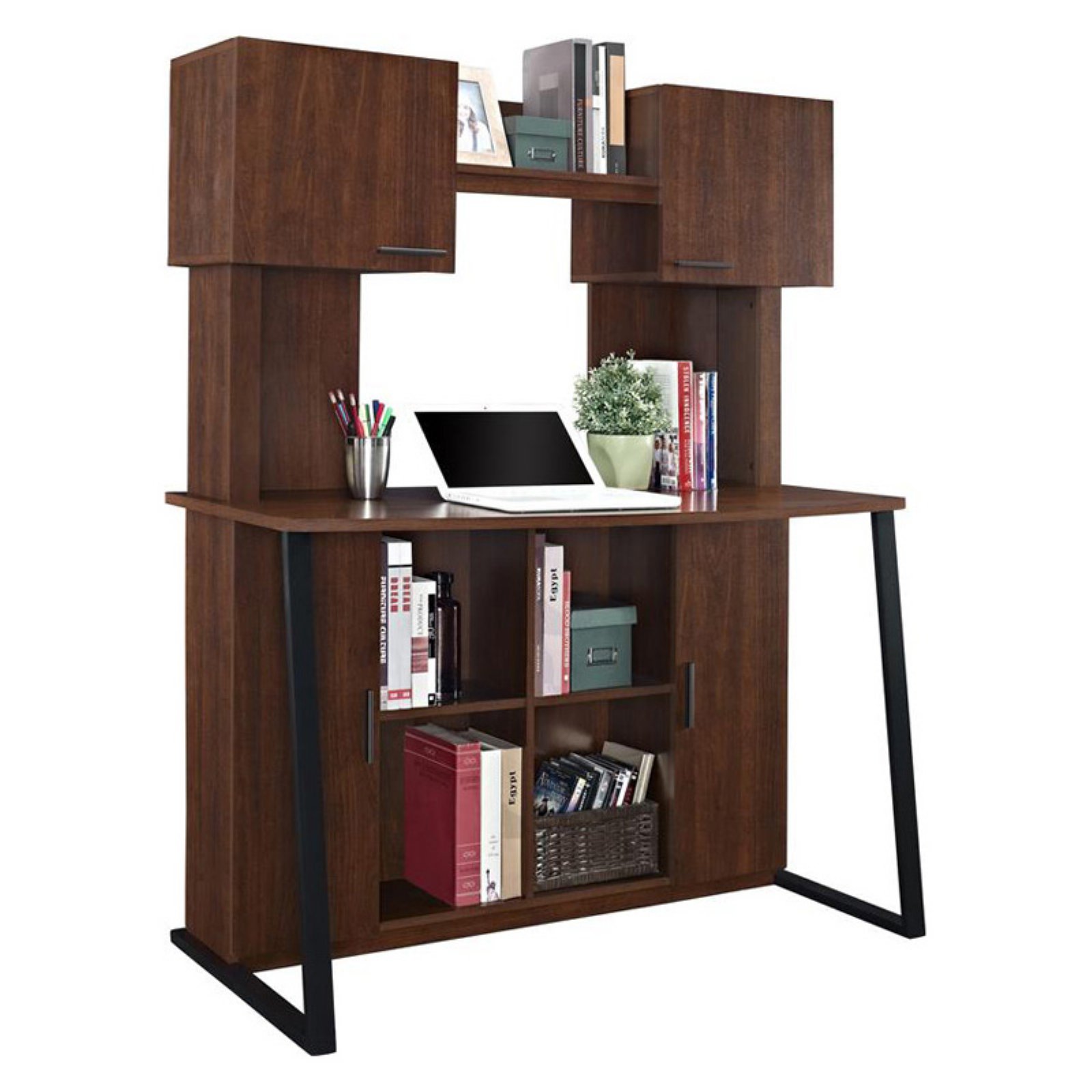 Ameriwood Home Hanson Desk with Hutch, Cherry - Walmart.com