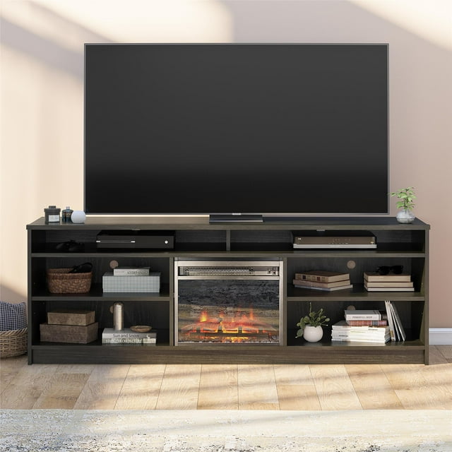 Ameriwood Home Heston 75 TV Stand with Electric Fireplace - Walmart.com