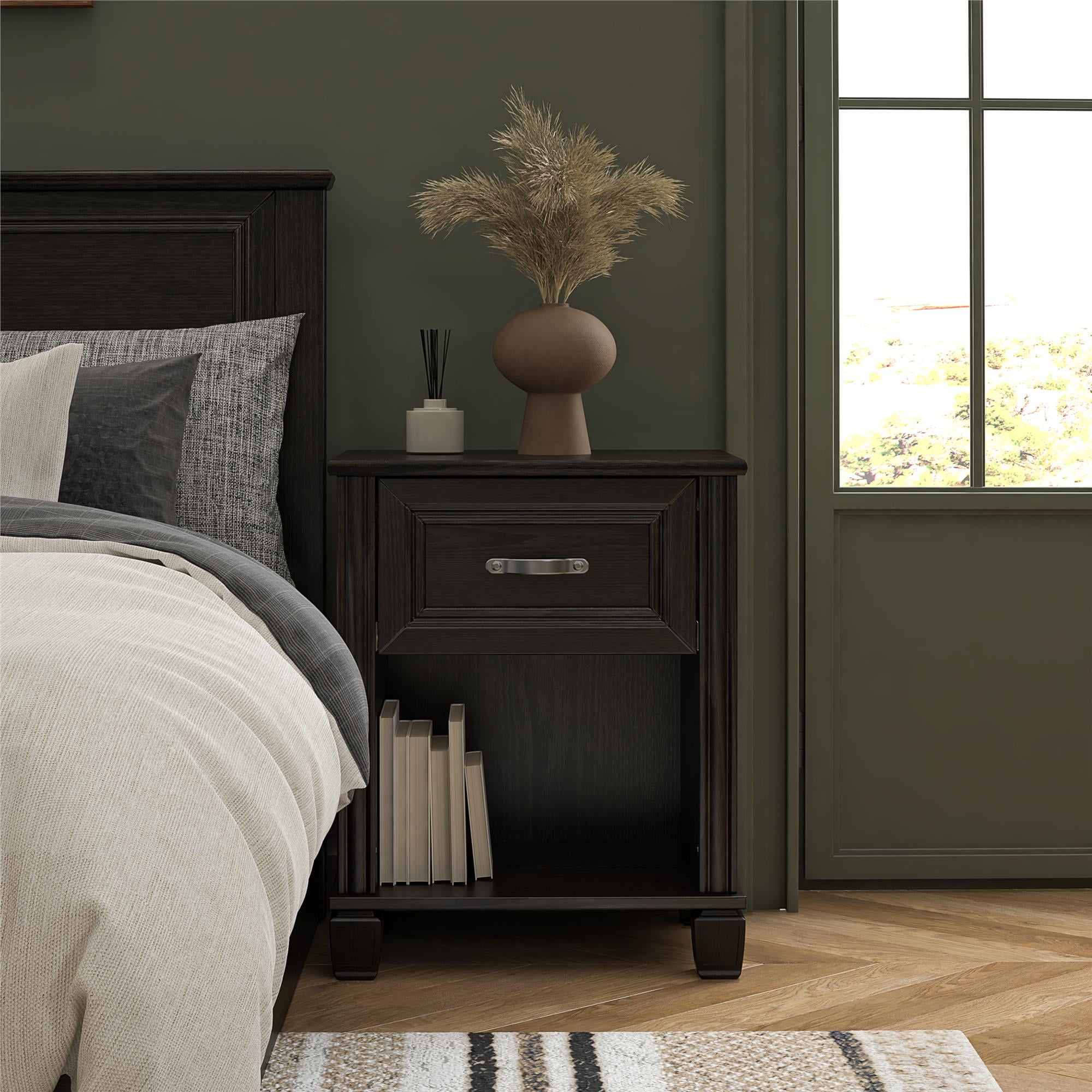 Ameriwood Home Hillview Nightstand, Espresso - Walmart.com