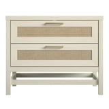 Ameriwood Home Lennon Boho-Chic 2 Drawer Nightstand with Faux Rattan and Ivory Oak Top - Walmart.com