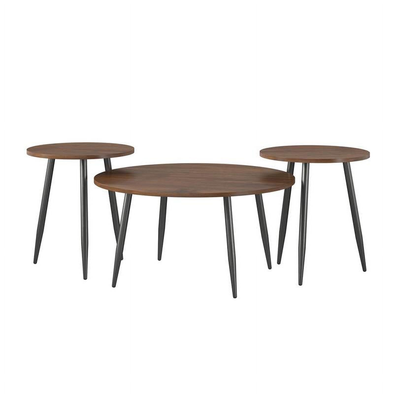 Ameriwood Home Morley 3 Pc Coffee Table and End Table Set in Walnut ...