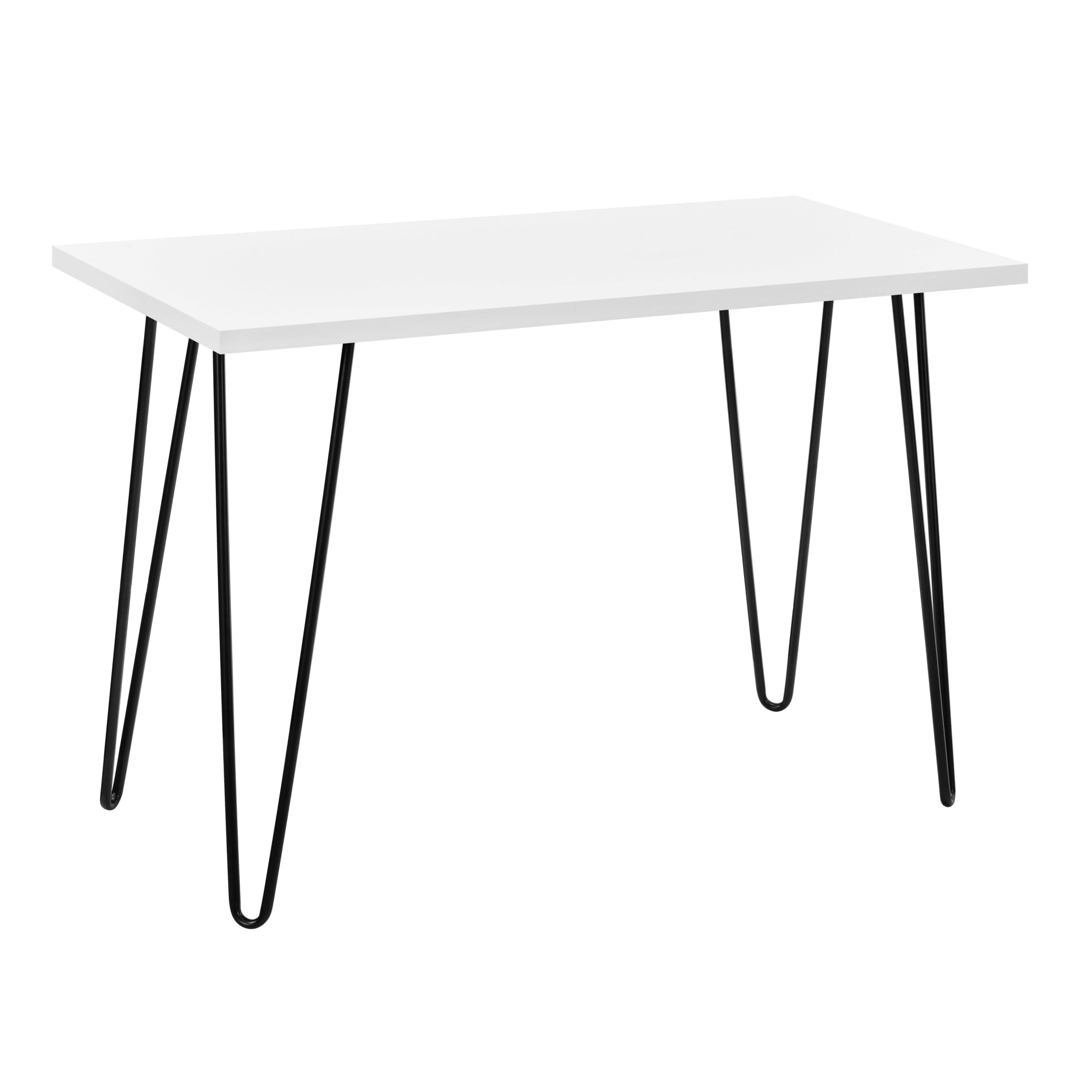 Ameriwood Home Owen Retro Writing Desk with Metal Hairpin Legs White ...