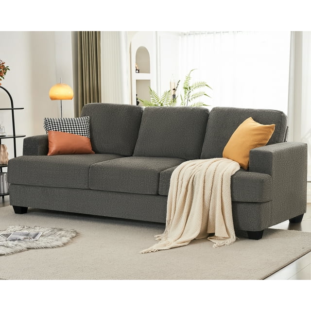 Amerlife Modern 89 inch 3 Seater Sofa, Comfy Deep Seat Couch, Grey ...