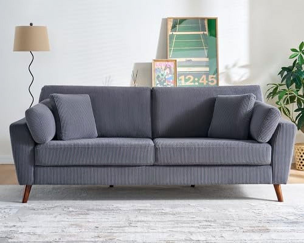 VANACC Modern Sofa, 86 inch Sofa Couch with 4 Throw Pillows, 3-Seater ...