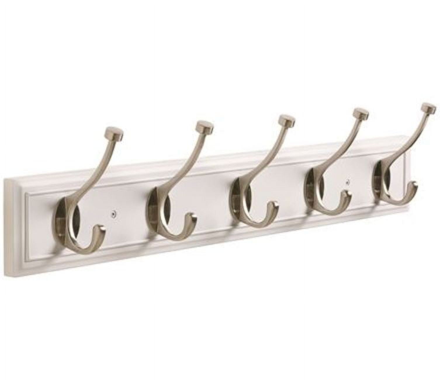 Amerock 27 in (686 mm) 5 Hook White/Satin Nickel Hook Rack - Walmart.com