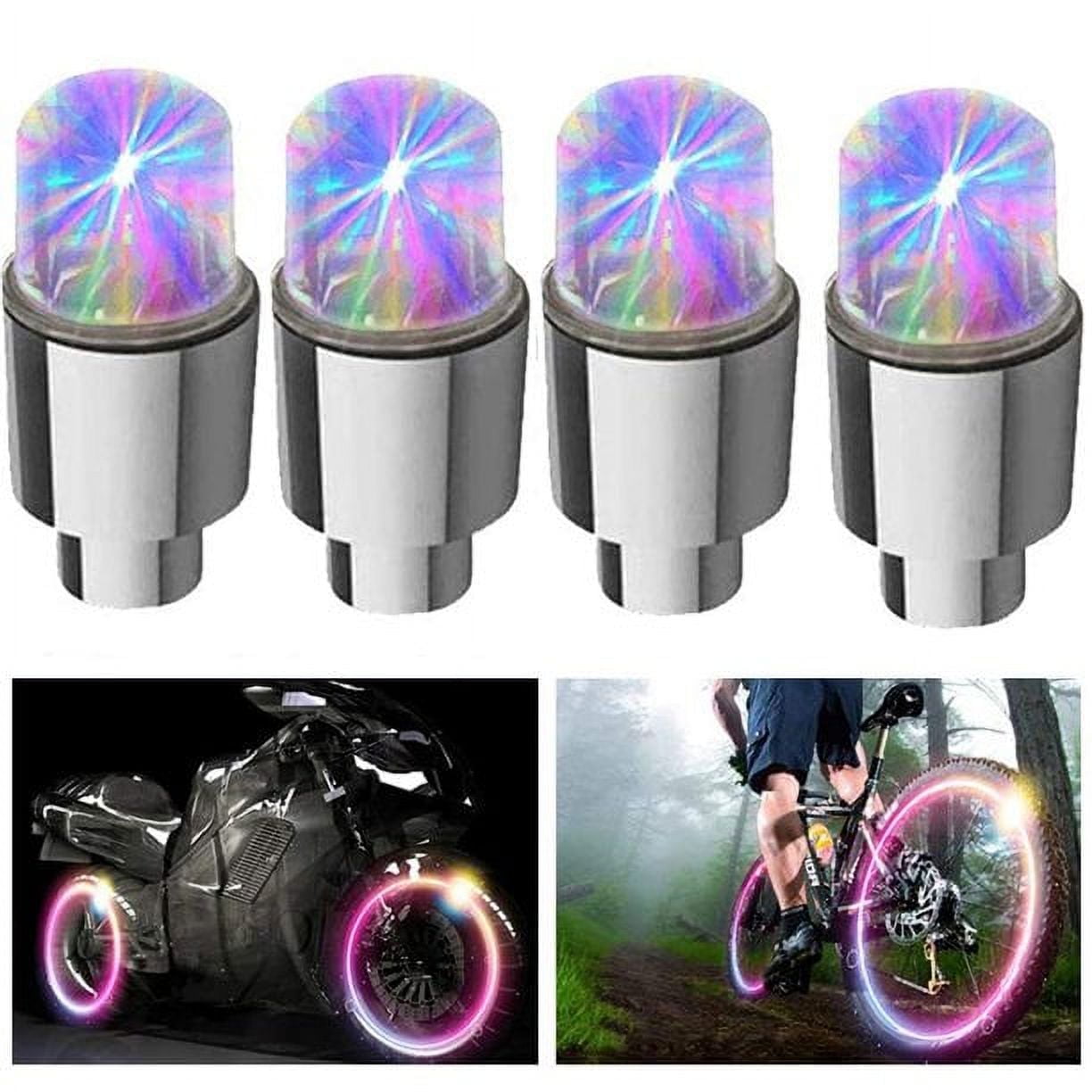 Amerteer 4 Pcs RGB LED Tire Tyre Air Valve Stem Cap Decor Flashing ...