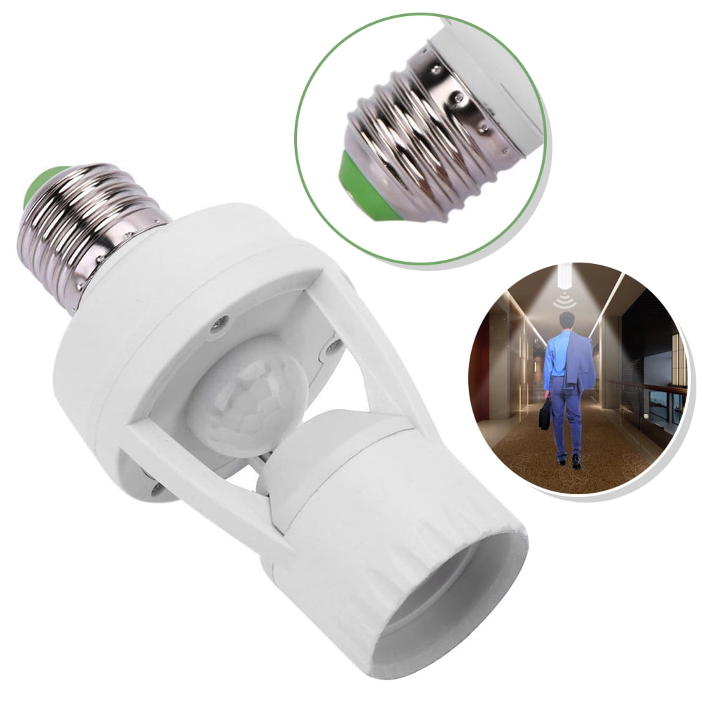 Amerteer 60W 360° Infrared E27 LED Light Bulb Socket Switch Auto On/Off ...