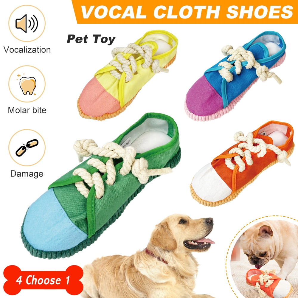 Amerteer Dog Chew Toys, Dog Squeaky Slipper Toys, Interactive Pet ...