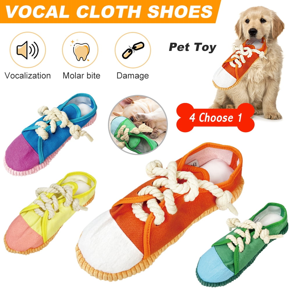 Amerteer Dog Chew Toys, Dog Squeaky Slipper Toys, Interactive Pet ...
