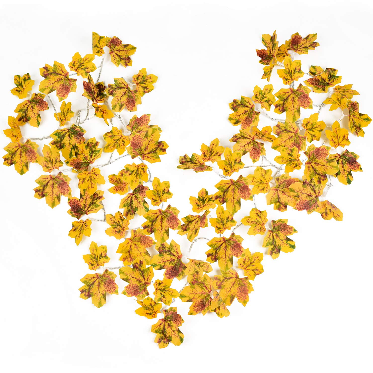 Amerteer Fall Leaves String Lights, 13ft Maple Leaves Garland 40 LED ...