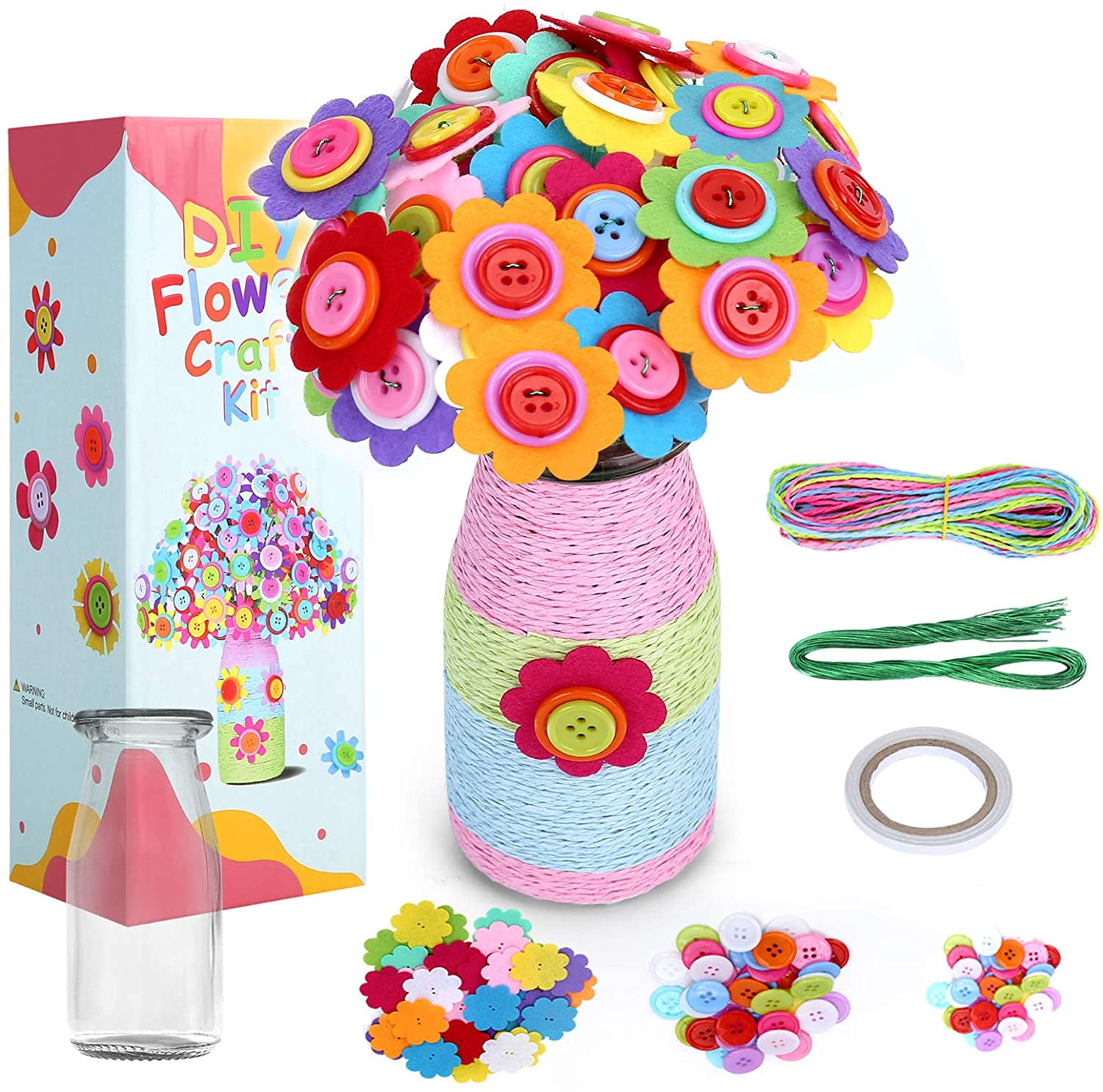 Amerteer Flower Craft Kit for Kids - Arts and Crafts Make Your Own ...